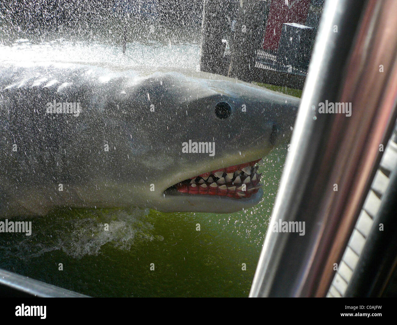 Jaws Interactive scene from the 1975 movie Jaws on display during the ...