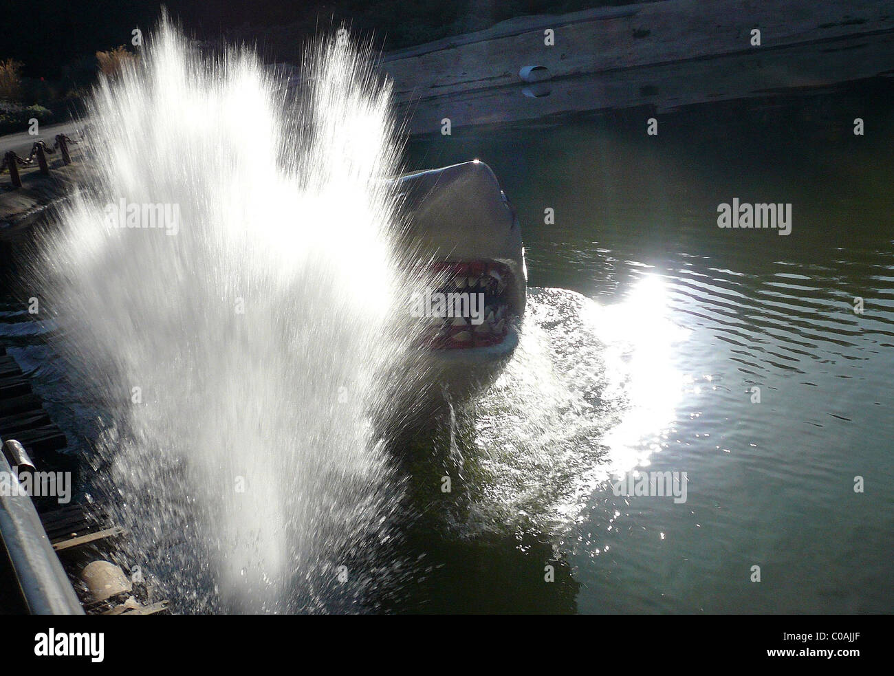 Jaws Interactive scene from the 1975 movie Jaws on display during the ...