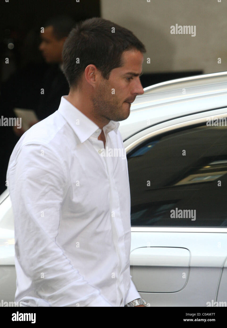 Jamie Redknapp former football player for England, leaving a London ...