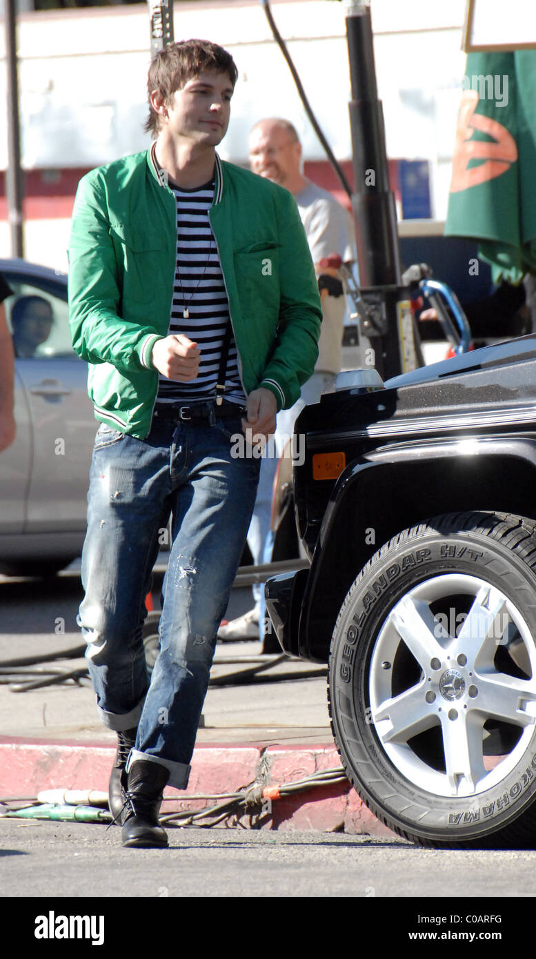 Ashton Kutcher on location filming his new movie 'Spread' Los Angeles ...