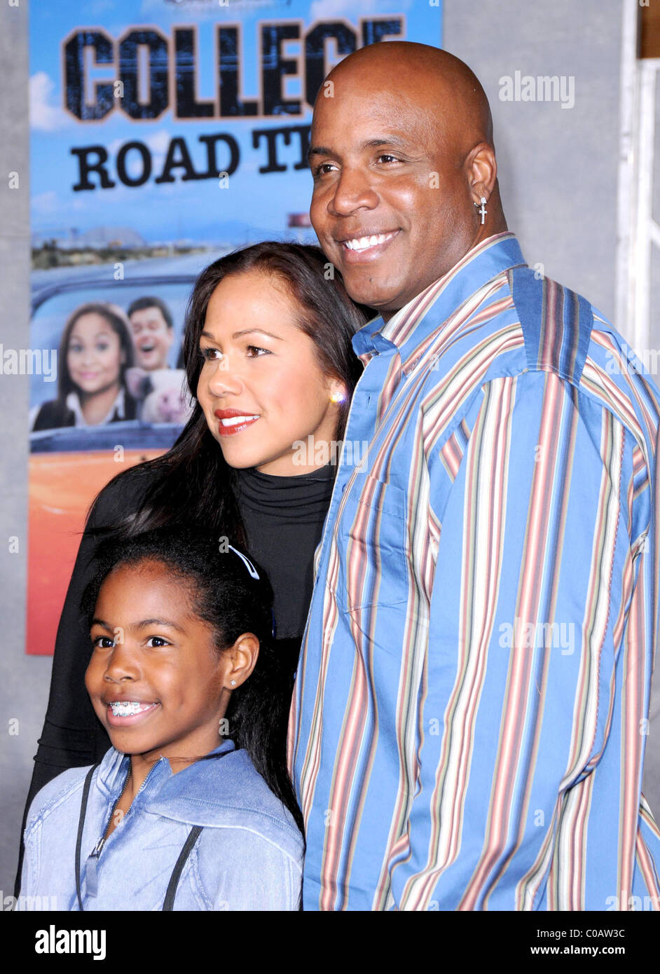 Barry Bonds and family Premiere of 'College Road Trip' held at El ...