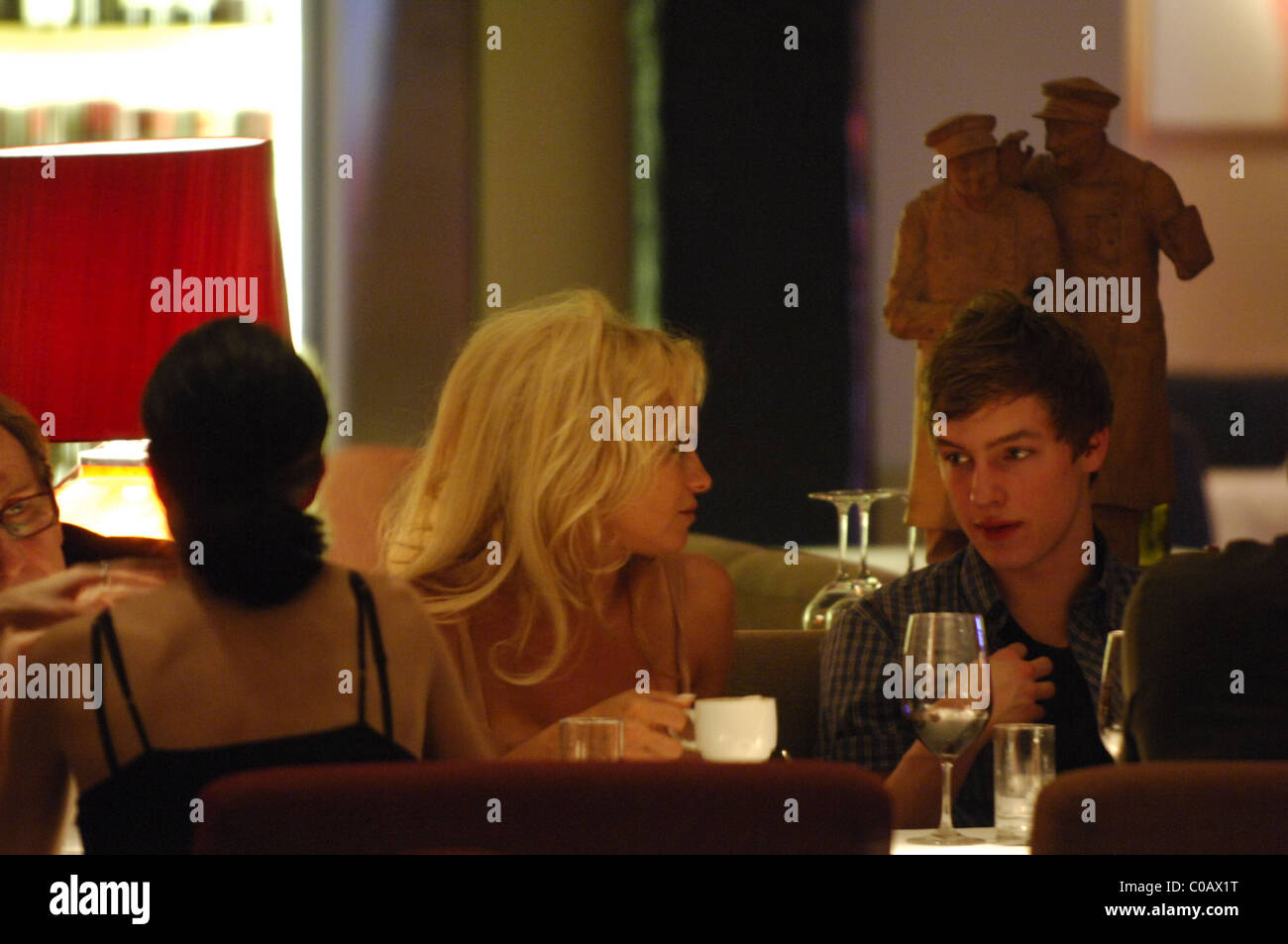 Pamela Anderson dinner at Grill Royal restaurant on river Spree at ...