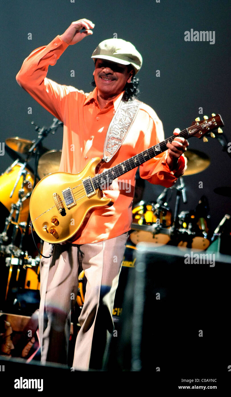 Carlos Santana performing live on stage at The Joint inside The Hard ...