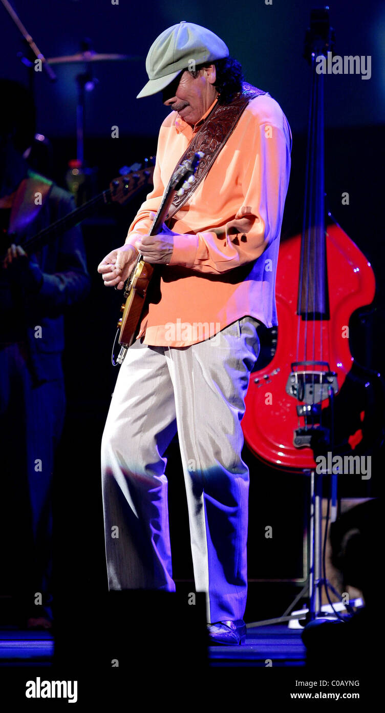 Carlos Santana performing live on stage at The Joint inside The Hard ...