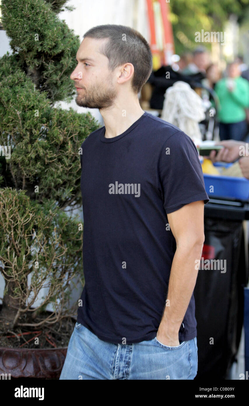 Tobey Maguire Along with the cast of 'Entourage' film a commercial for ...