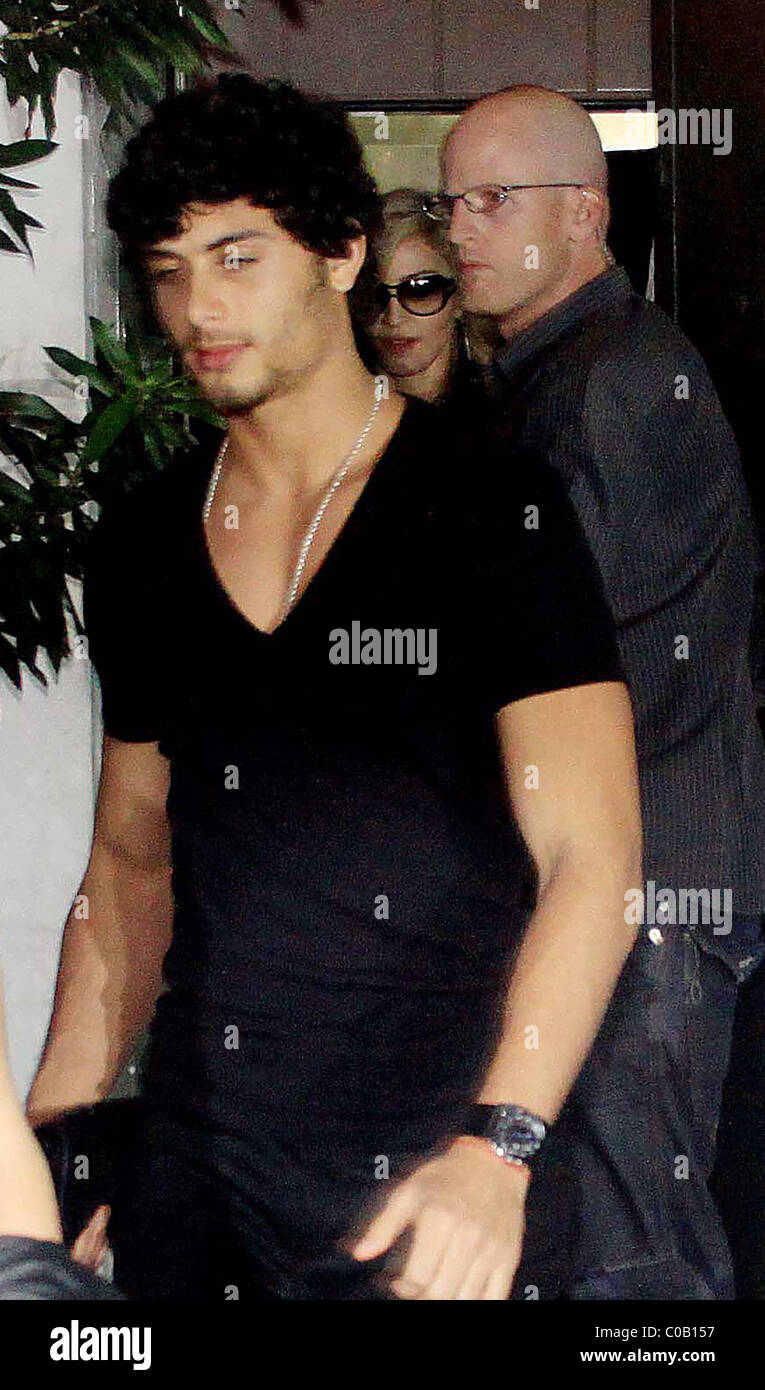Madonna and boyfriend Jesus Luz leaving the Yumi restaurant. Rio de ...