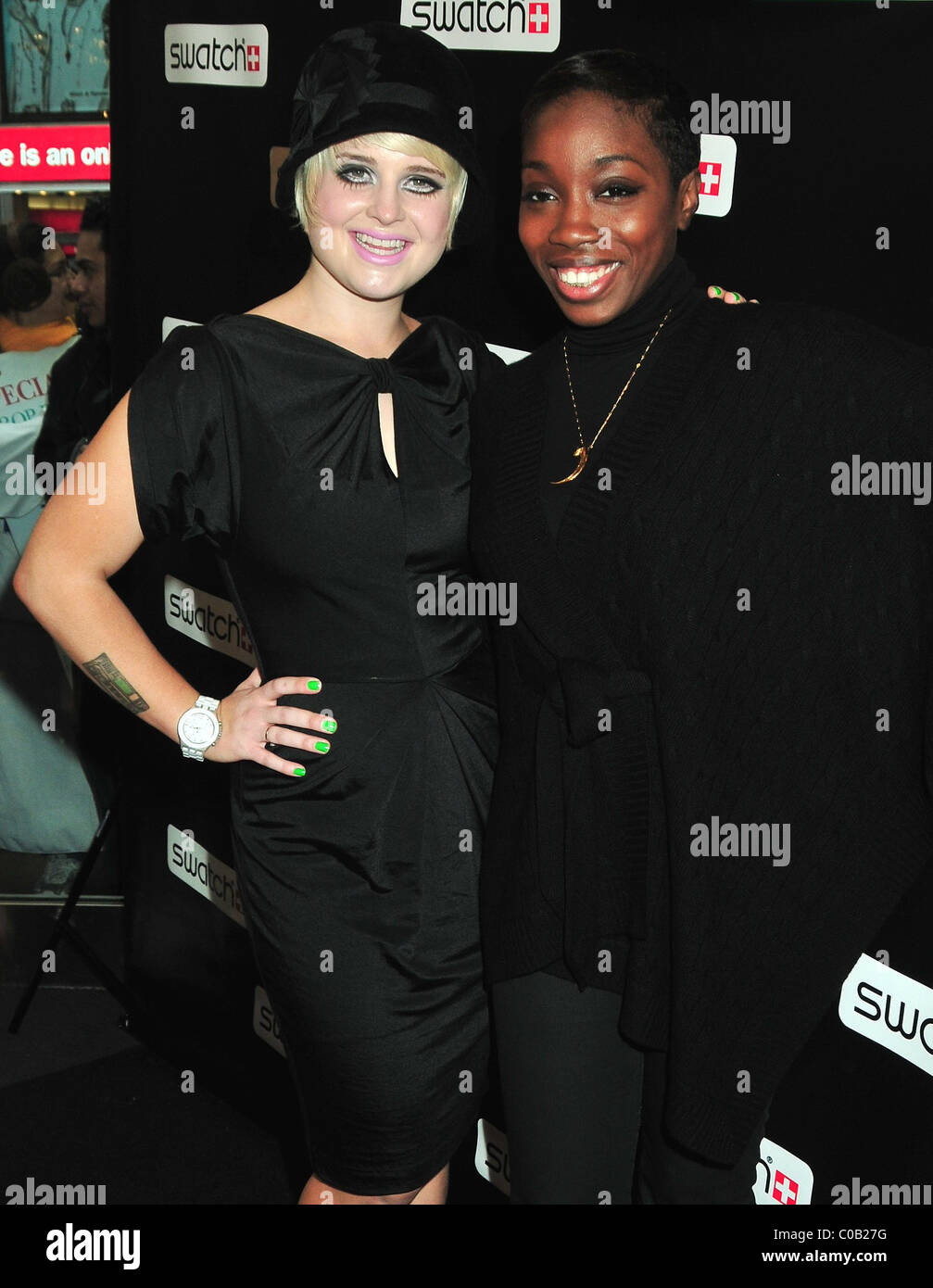 Kelly Osbourne and Estelle Swatch Times Square flagship store grand re ...