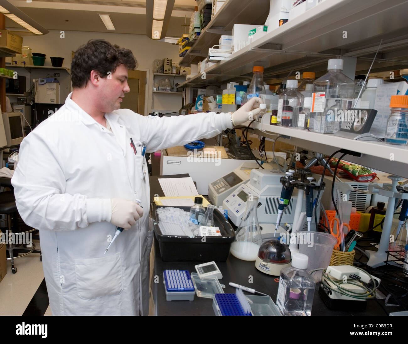 Radiation oncology research technician in the lab at Memorial Sloan ...