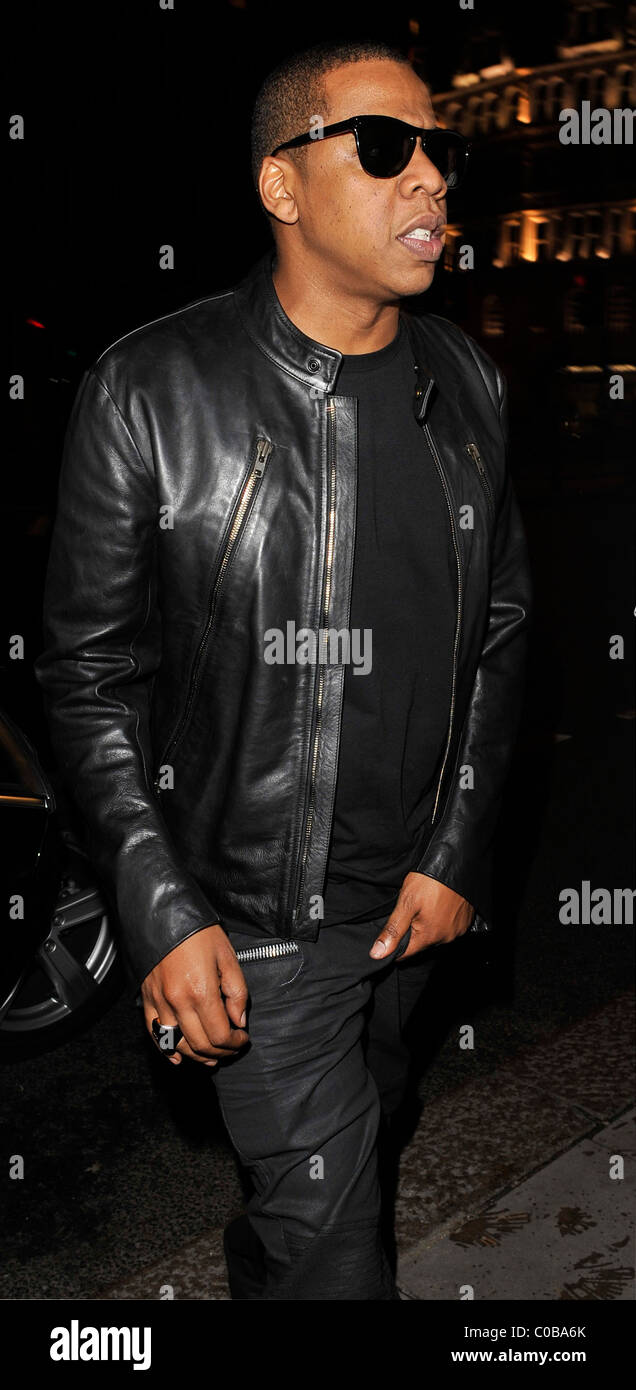 Jay-Z arriving back at his hotel after a night out at at Whisky Mist ...