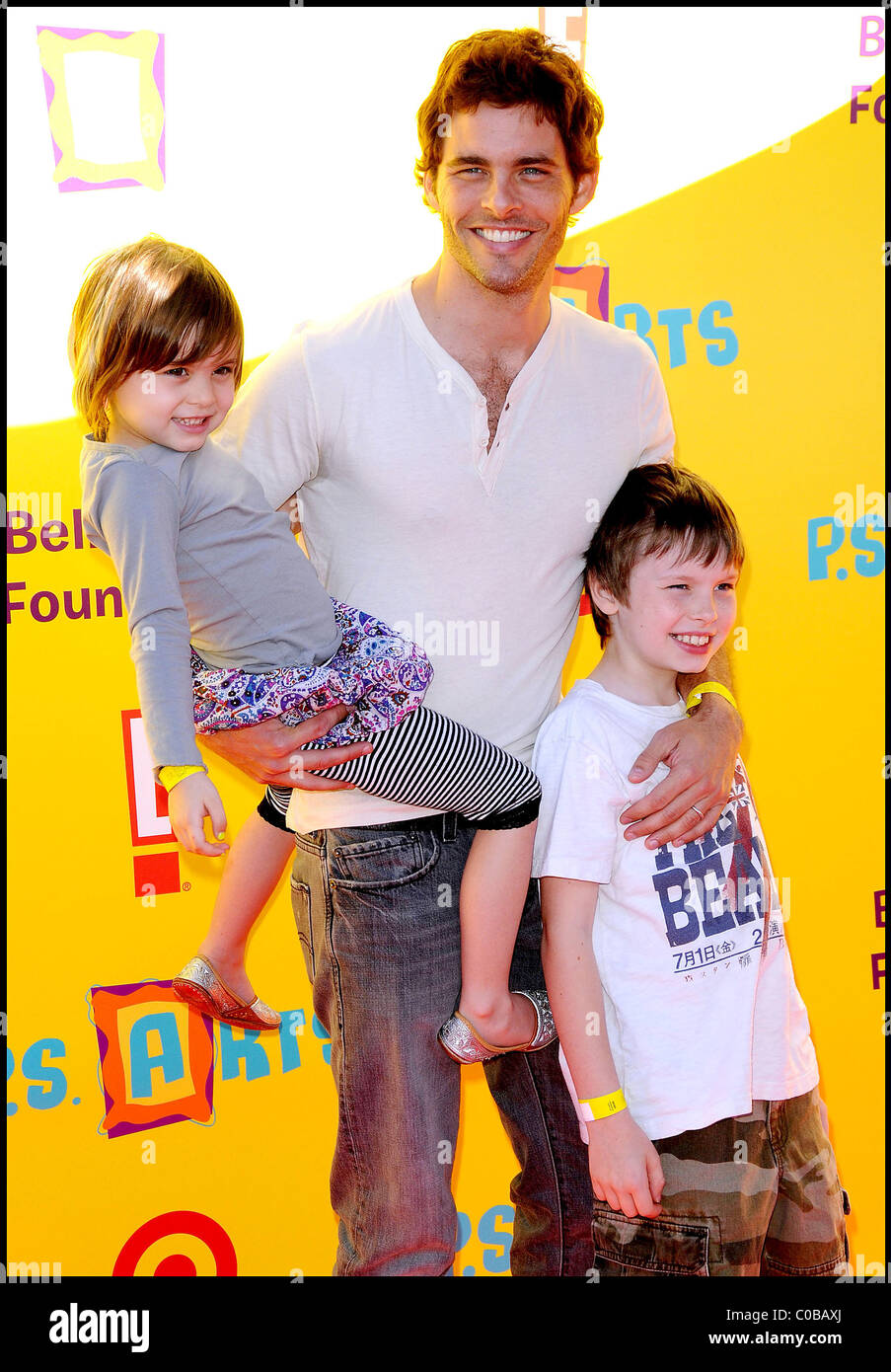 James Marsden with his son Jack and daughter Mary 2009 P.S. Arts ...