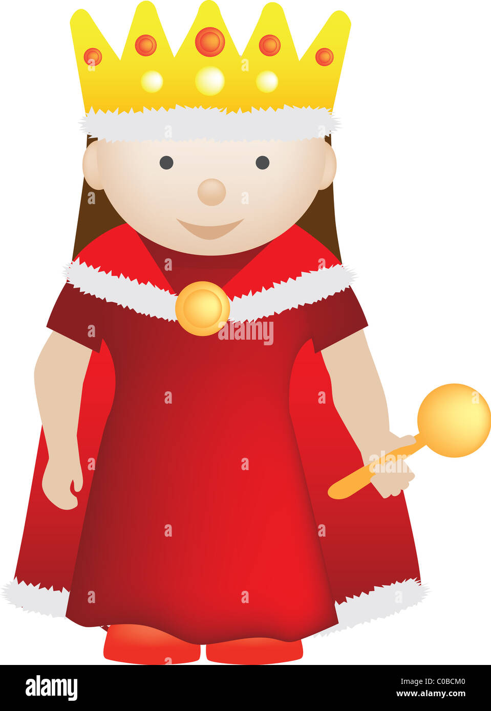 character illustration of a kids character queen Stock Photo - Alamy