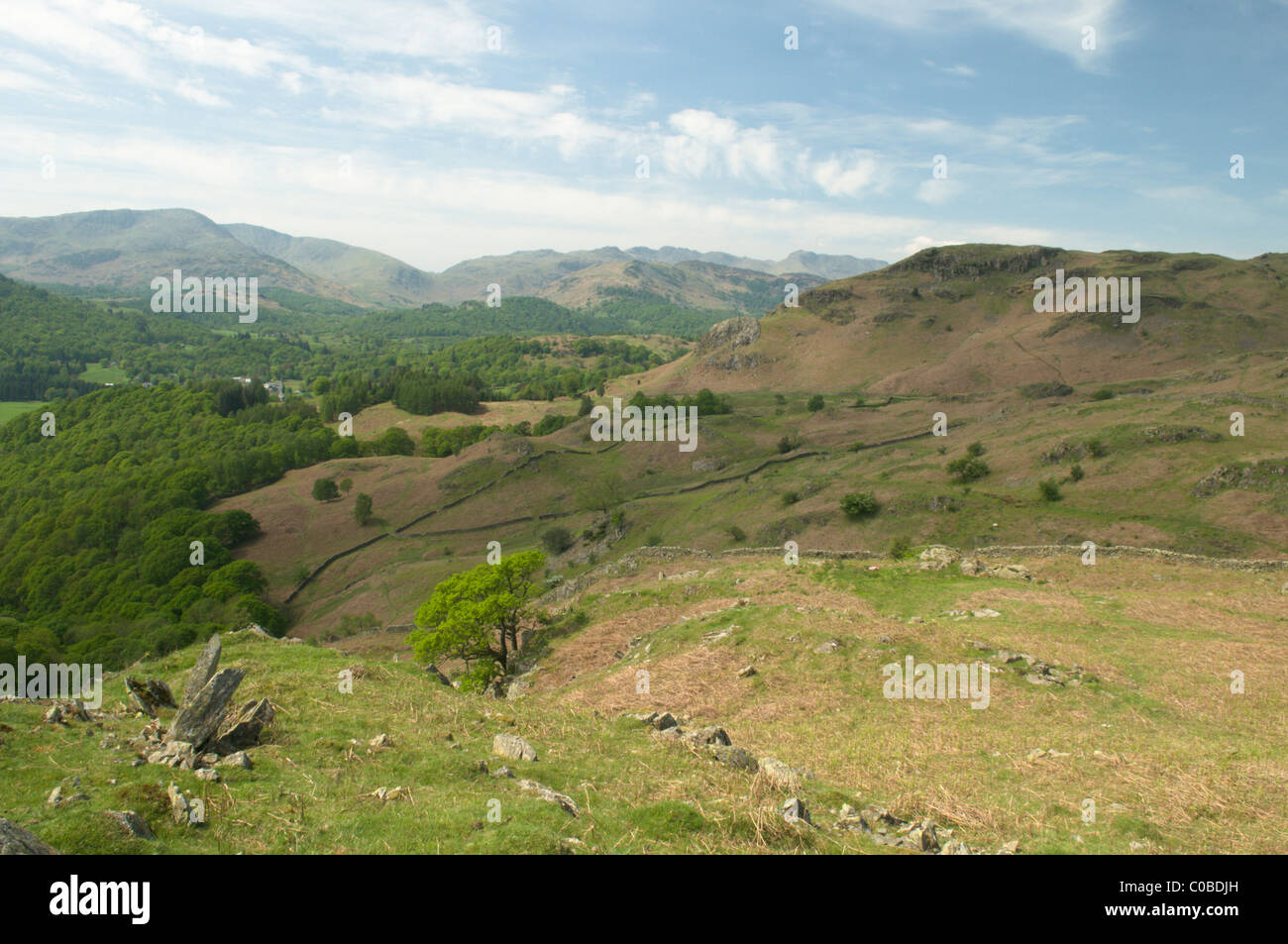 From Todd Cragg on the southern edge of Loughrigg Fell, View over River ...