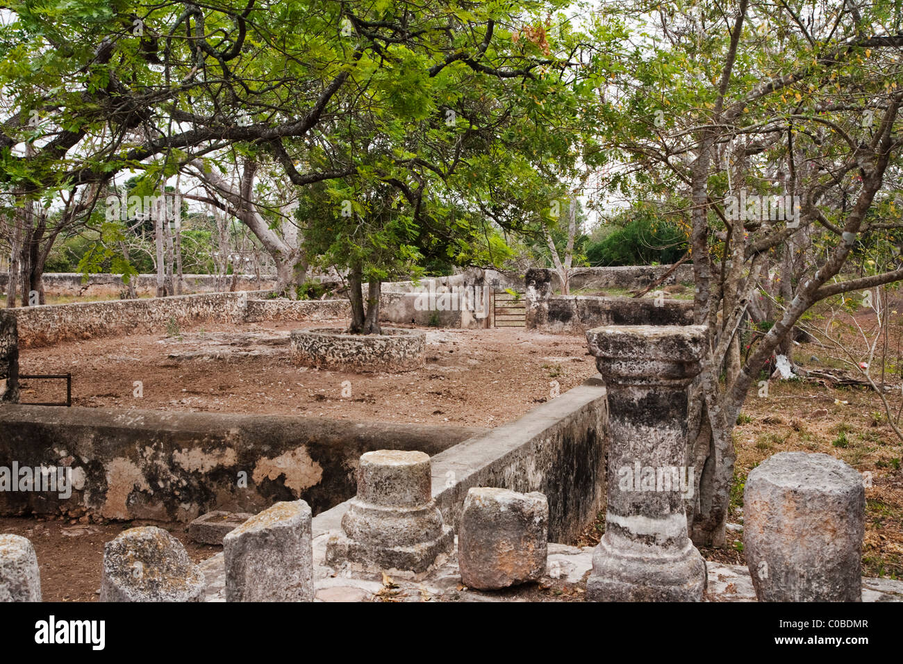 The grounds of the 18th century Yaxcopoil henequen hacienda near Merida ...