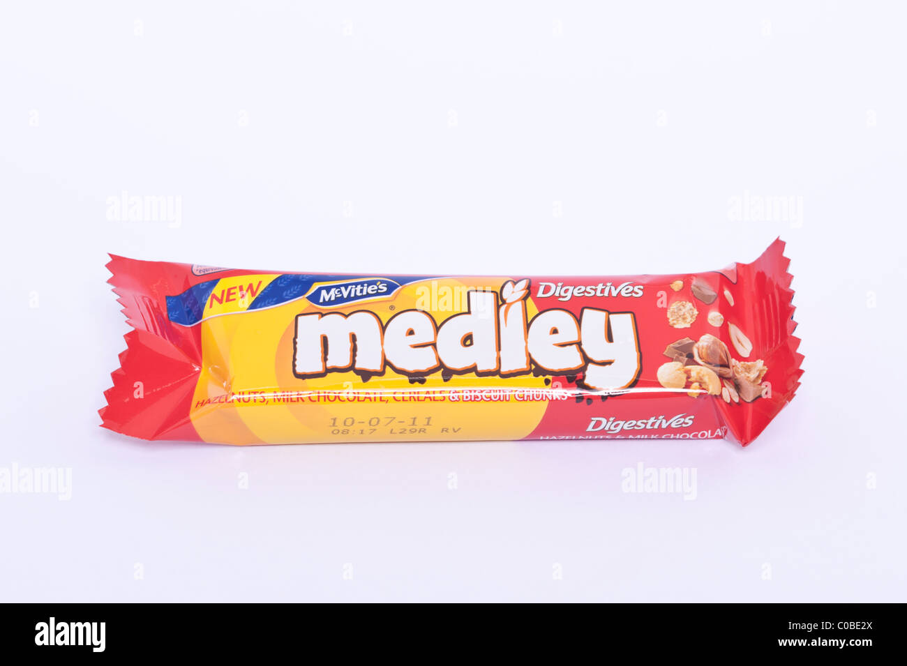 A mcvities digestives medley cereal bar on a white background Stock ...