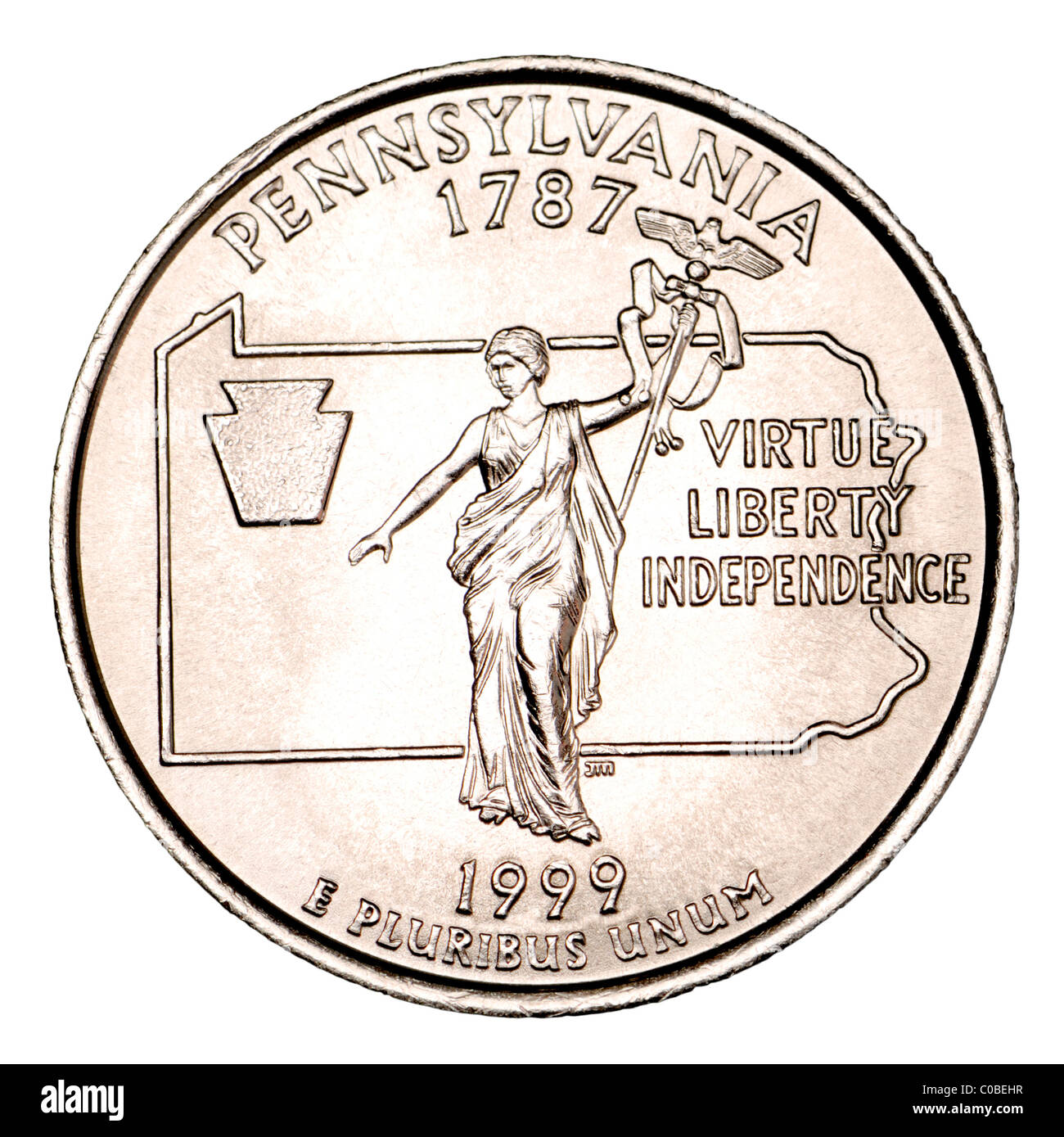 US Quarter Dollar depicting Pennsylvania - 'Virtue, Liverty ...