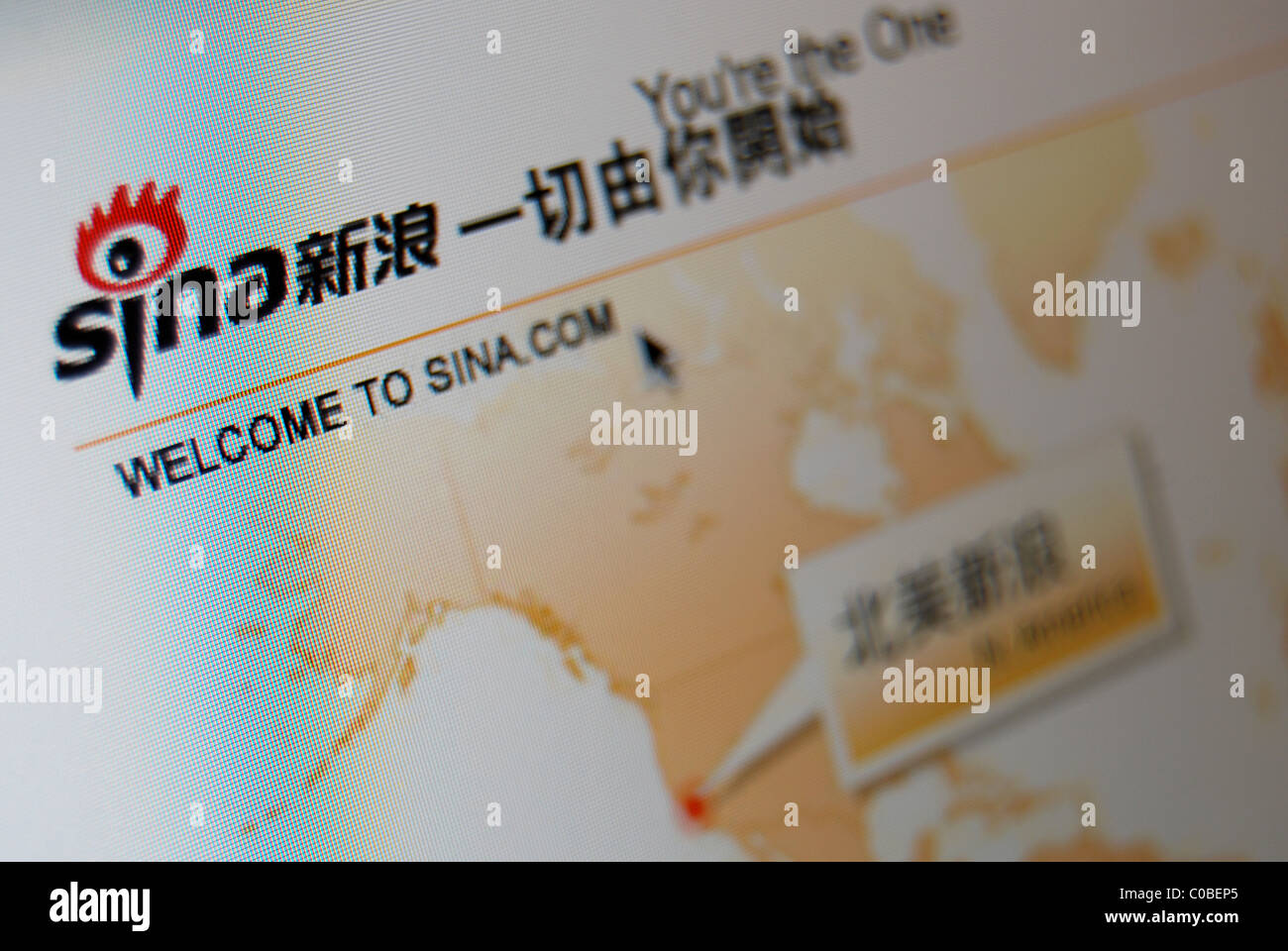 a photo illustration of the chinese website sina.com Stock Photo - Alamy