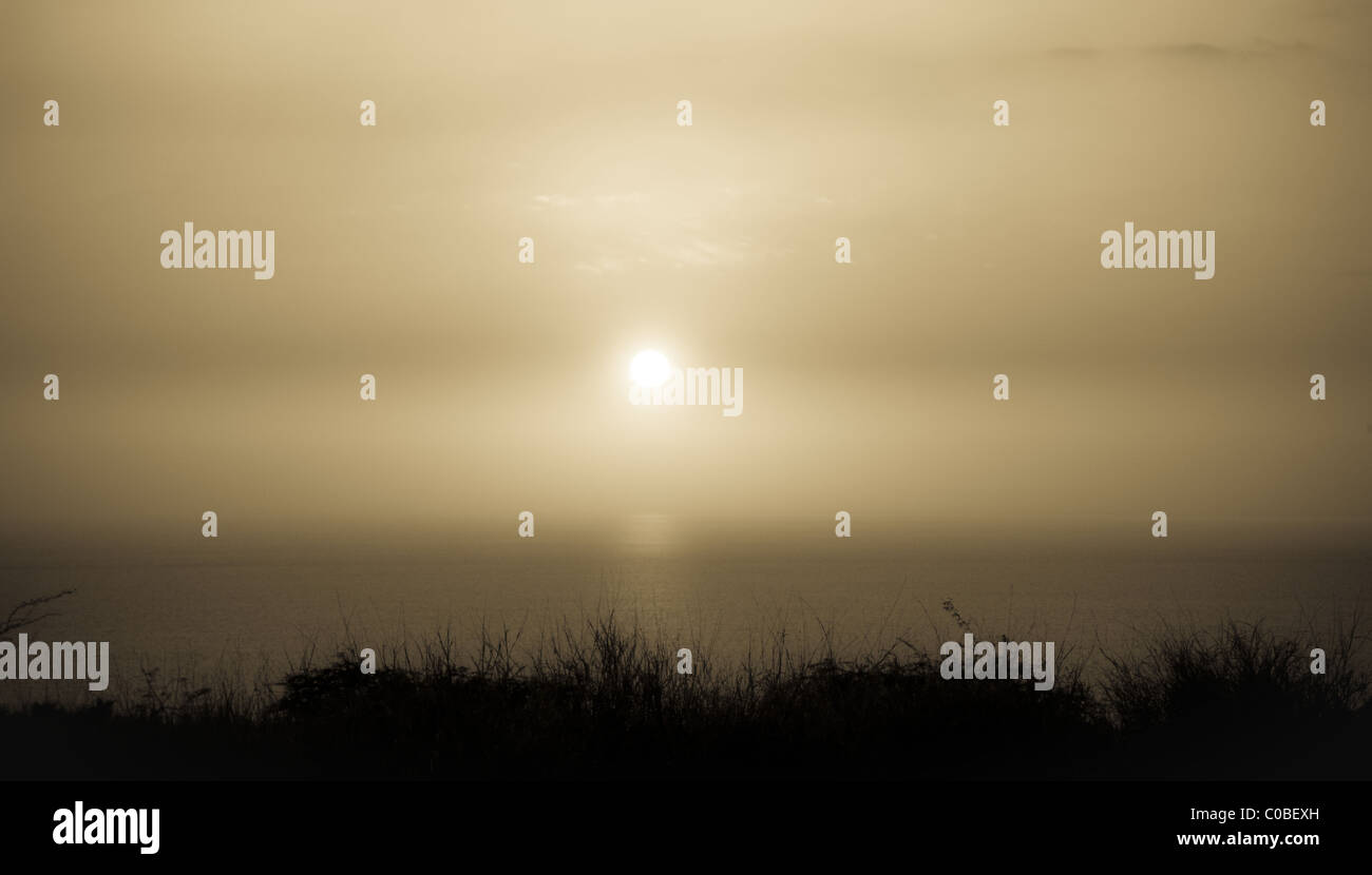Sunset with Vog in Hawaii Stock Photo - Alamy