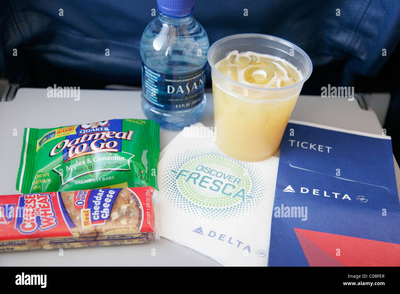 Miami Florida,International Airport,onboard Delta Airlines,snack,drink ...