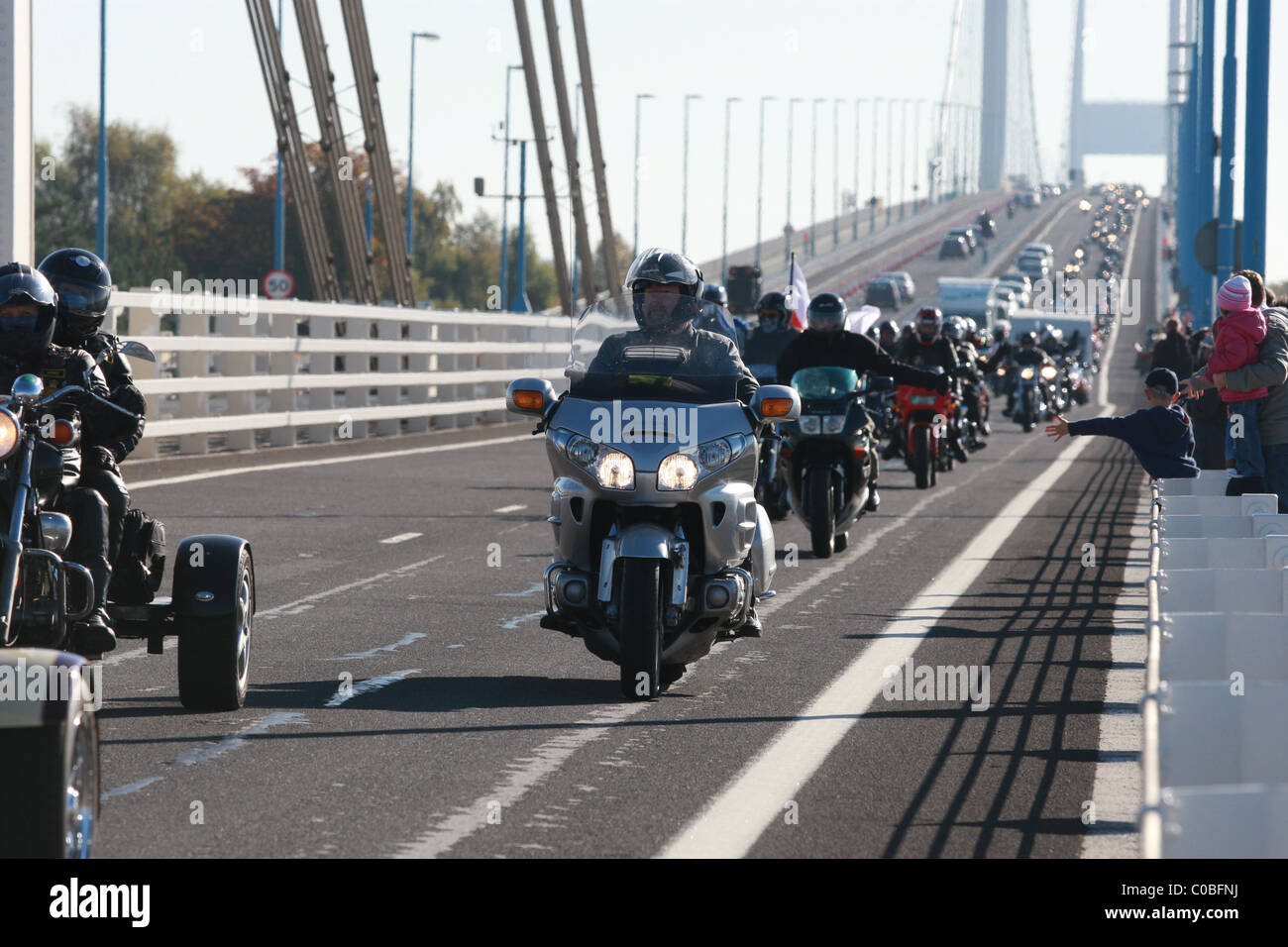 The annual Hoggin the Bridge event sees hundreds of bikers crossing the ...