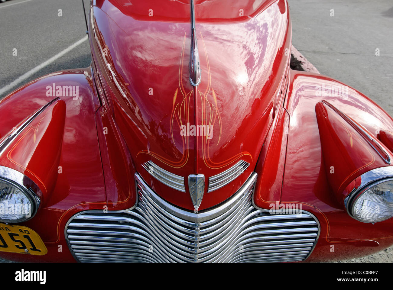 Bright red classic Chevrolet Master Deluxe car Stock Photo - Alamy