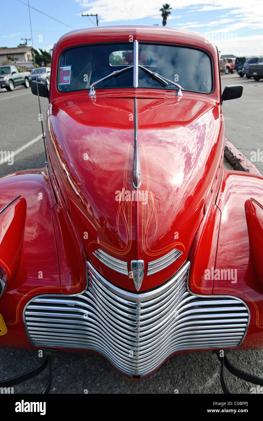 Bright red classic Chevrolet Master Deluxe car Stock Photo - Alamy
