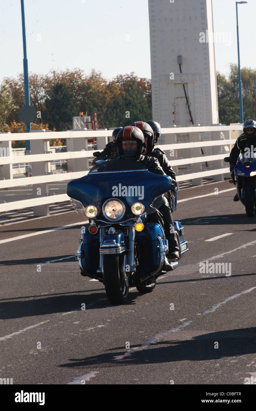 The annual Hoggin the Bridge event sees hundreds of bikers crossing the ...