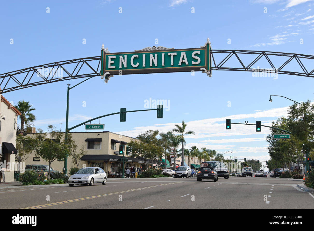 Entrance sign to Encinitas, California Stock Photo - Alamy
