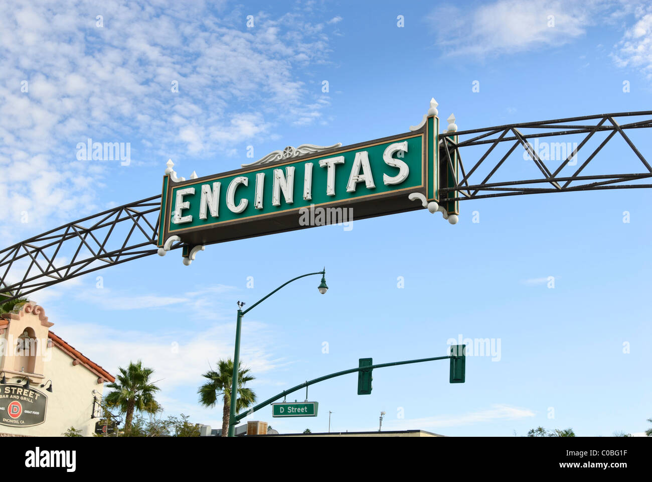 Entrance sign to Encinitas, California Stock Photo - Alamy