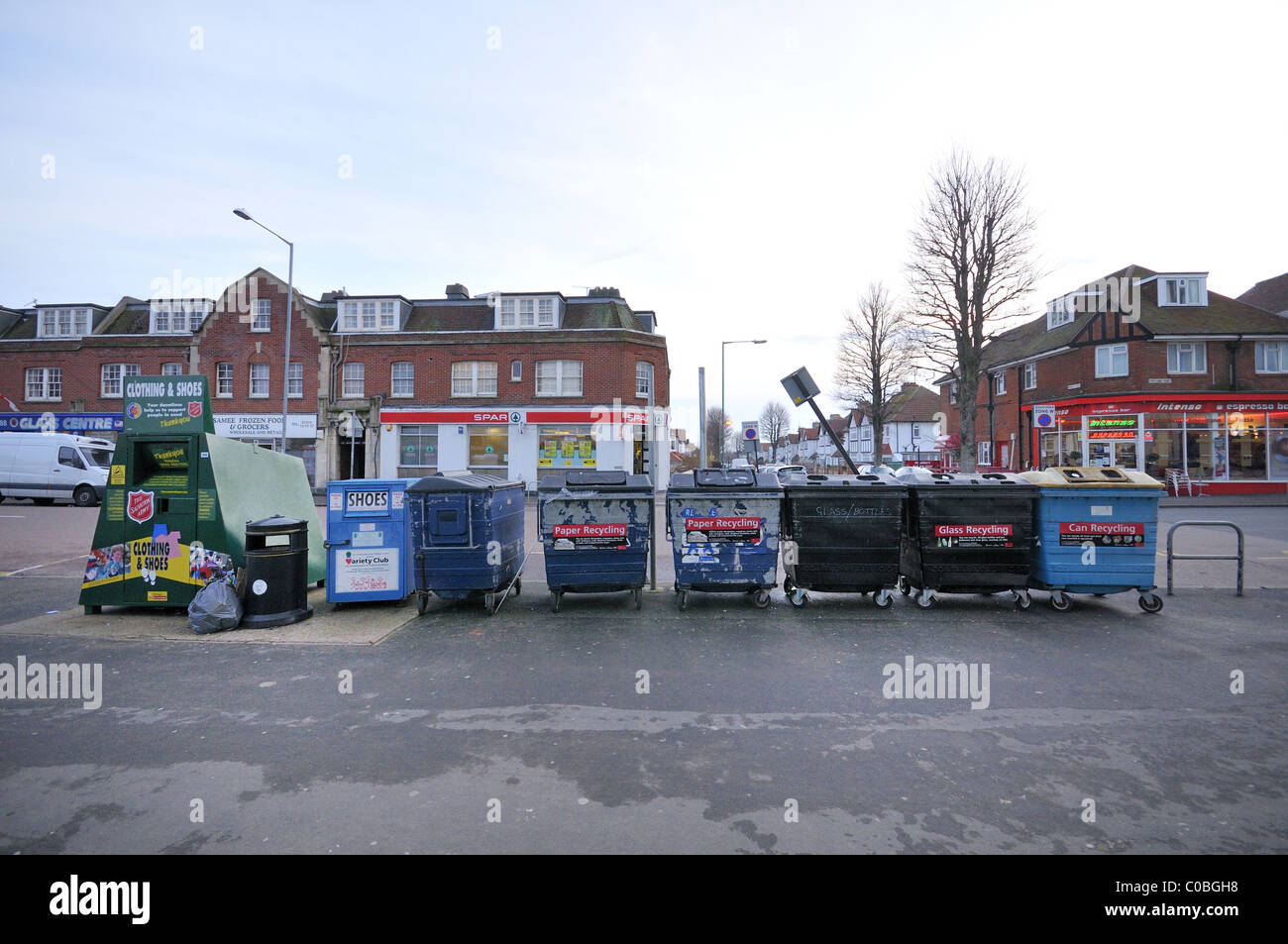 Recycling point, Hove, England Stock Photo - Alamy