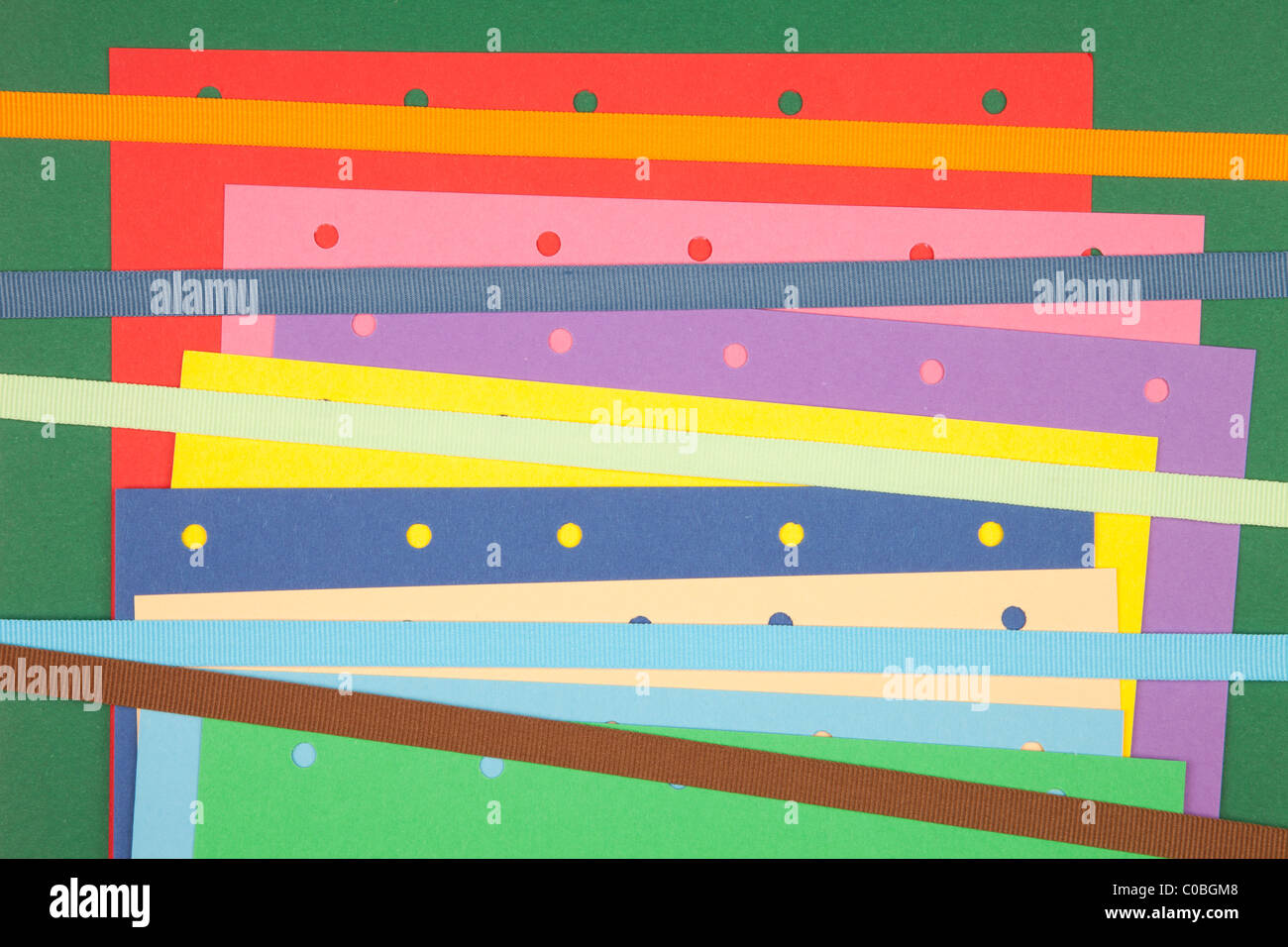 colorful paper notes with ribbon Stock Photo - Alamy