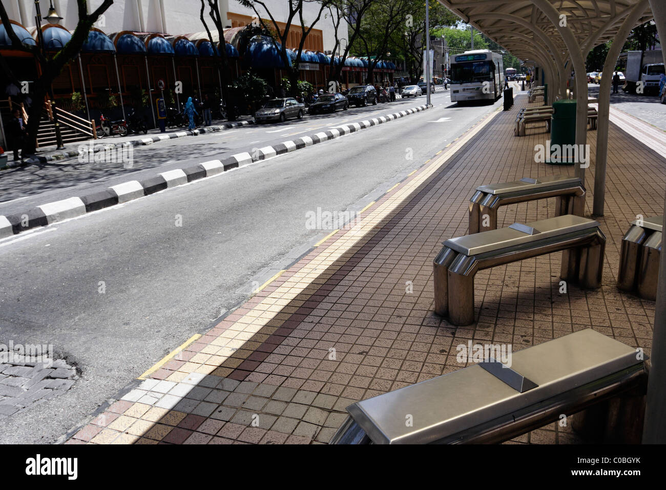 Covered bus stop in Kuala Lumpur, Malaysia Stock Photo - Alamy