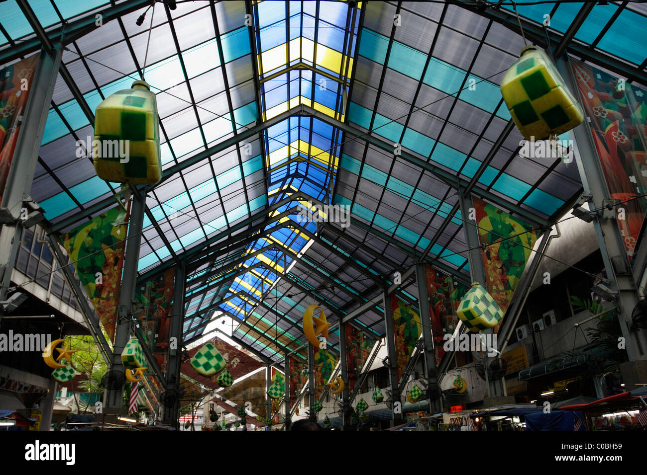 Translucent and colourful covered walkway in Kuala Lumpur, Malaysia ...