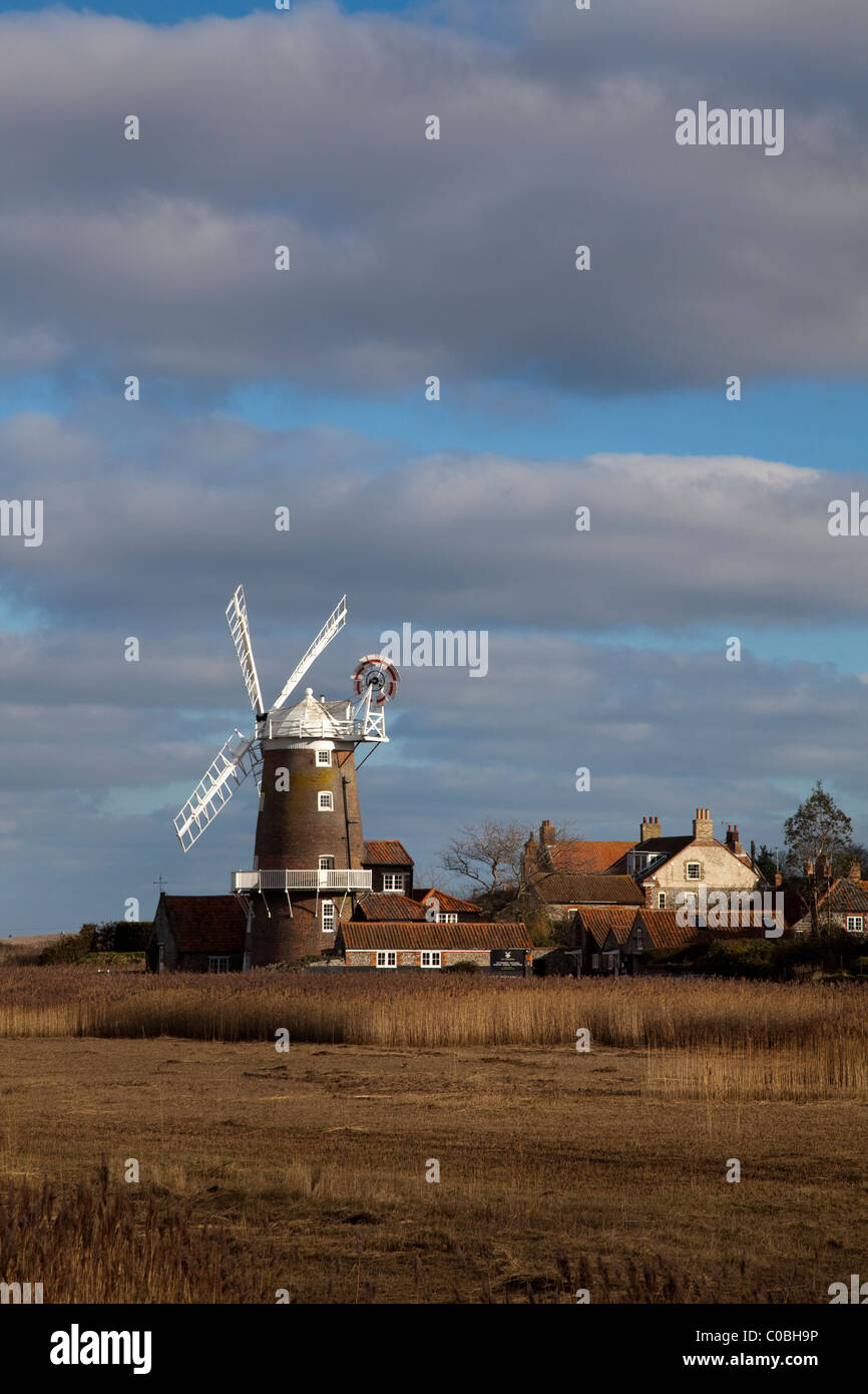 Cley windmill standing prominently over Norfolk saltmarshes Stock Photo ...