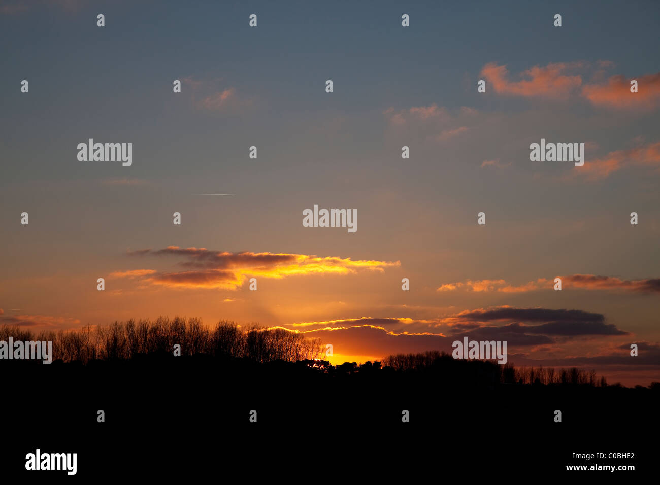 Sunset from Thornham marshes, Norfolk, East Anglia, UK Stock Photo - Alamy