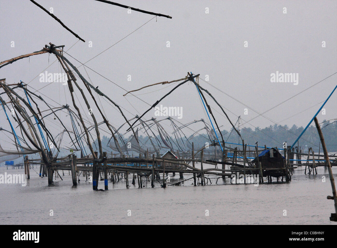chinese fish nets in kerala,india Stock Photo - Alamy