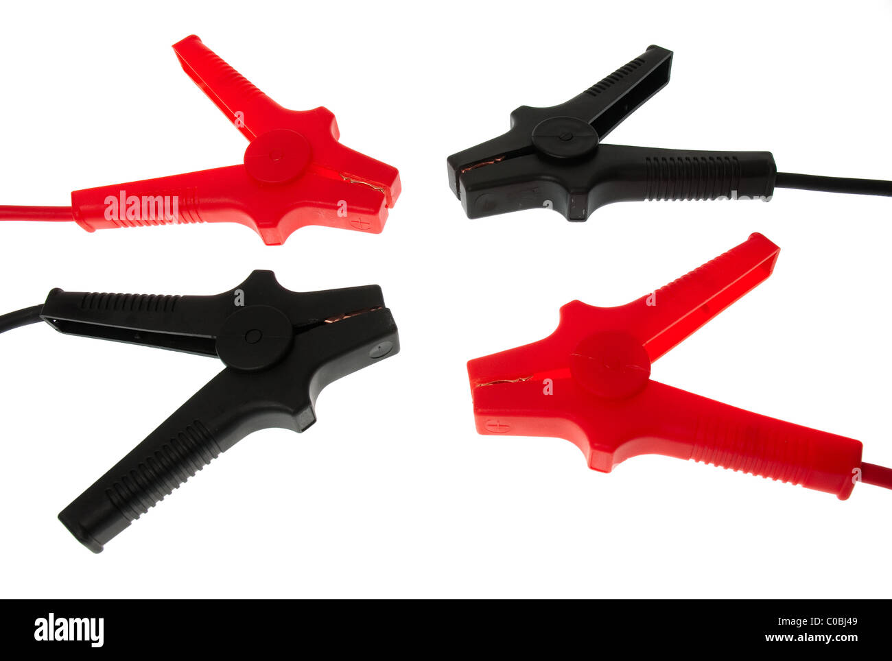 Jumper Cables Isolated on a White Background Stock Photo - Alamy