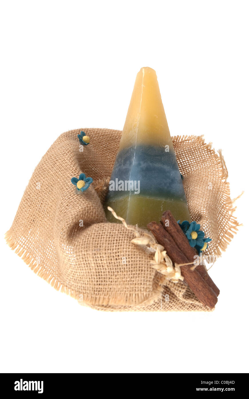 Side view of a candle isolated on white background Stock Photo - Alamy