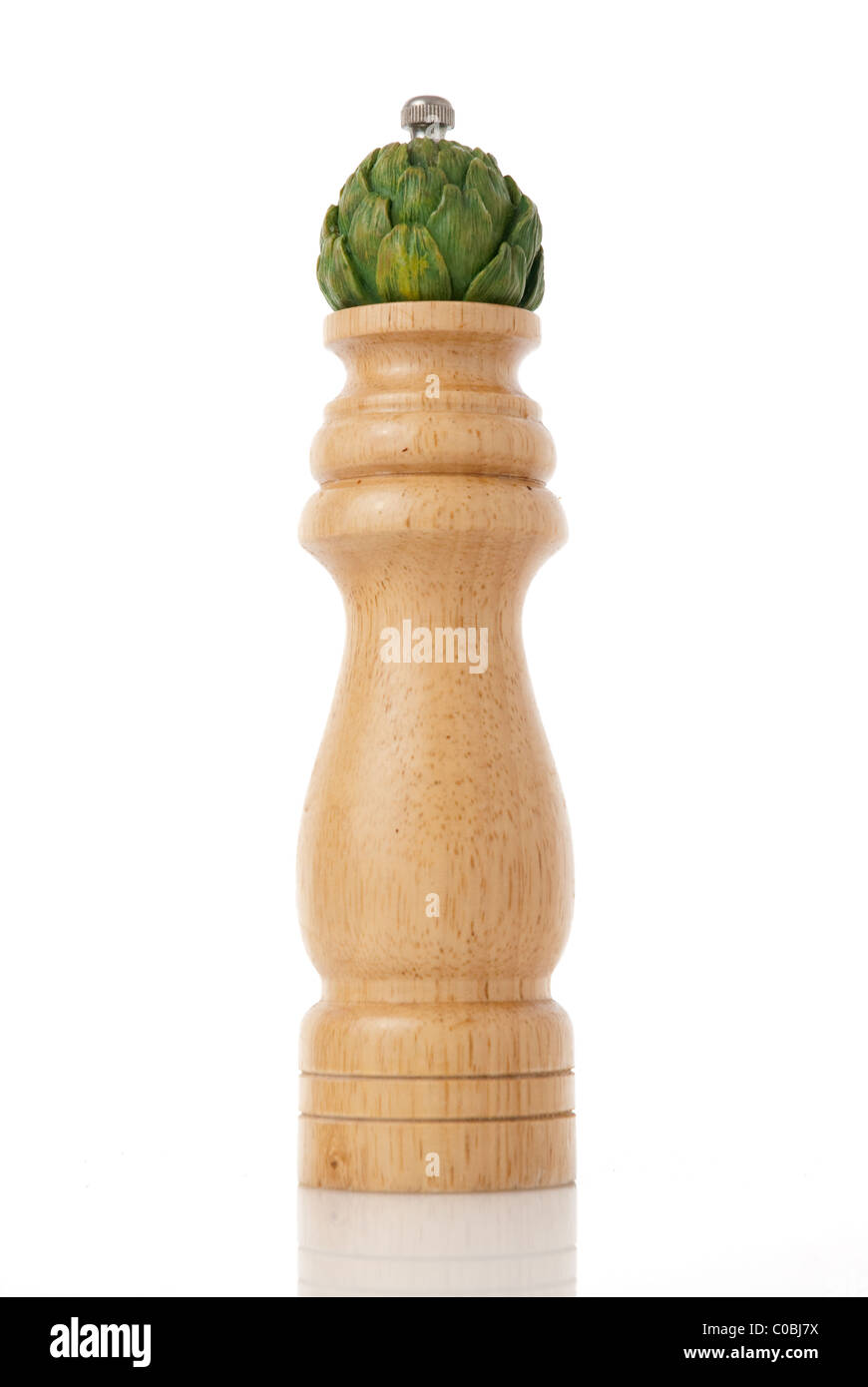 Stylish pepper condiment dispenser isolated on a white background Stock ...