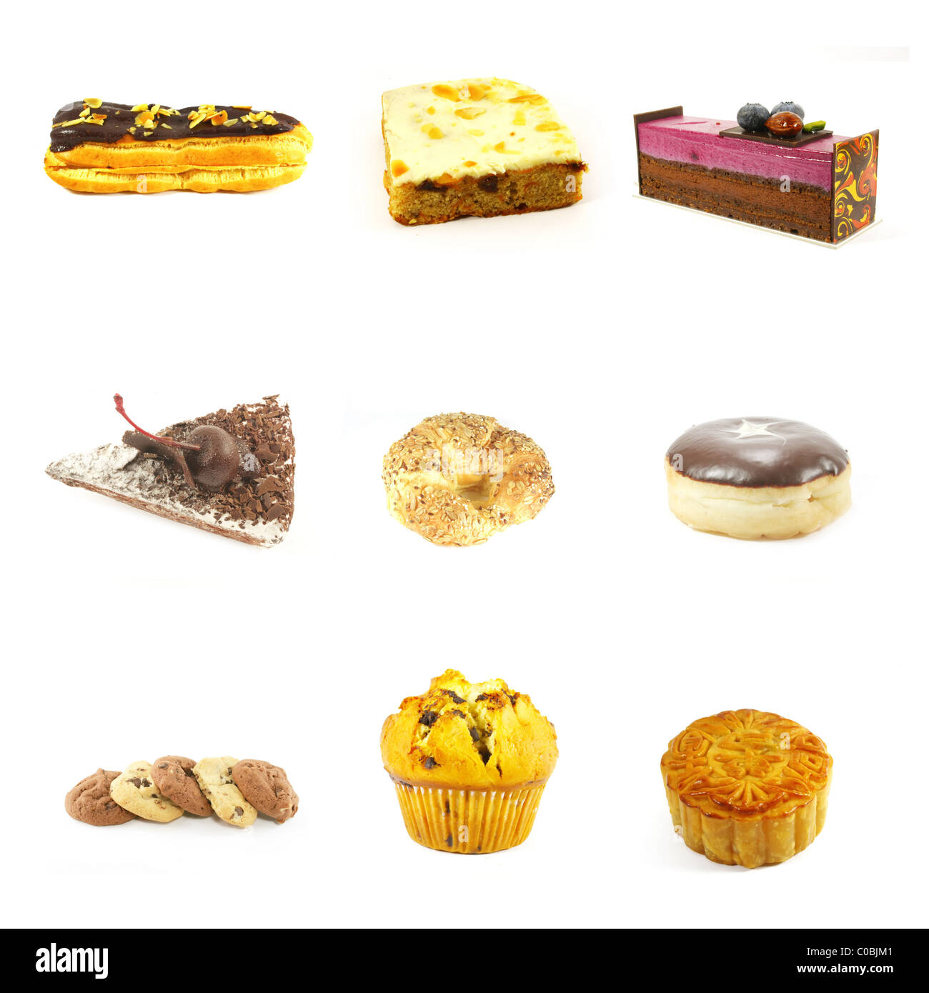 Single Pastries and Cakes Assorted Fun Selection Stock Photo - Alamy
