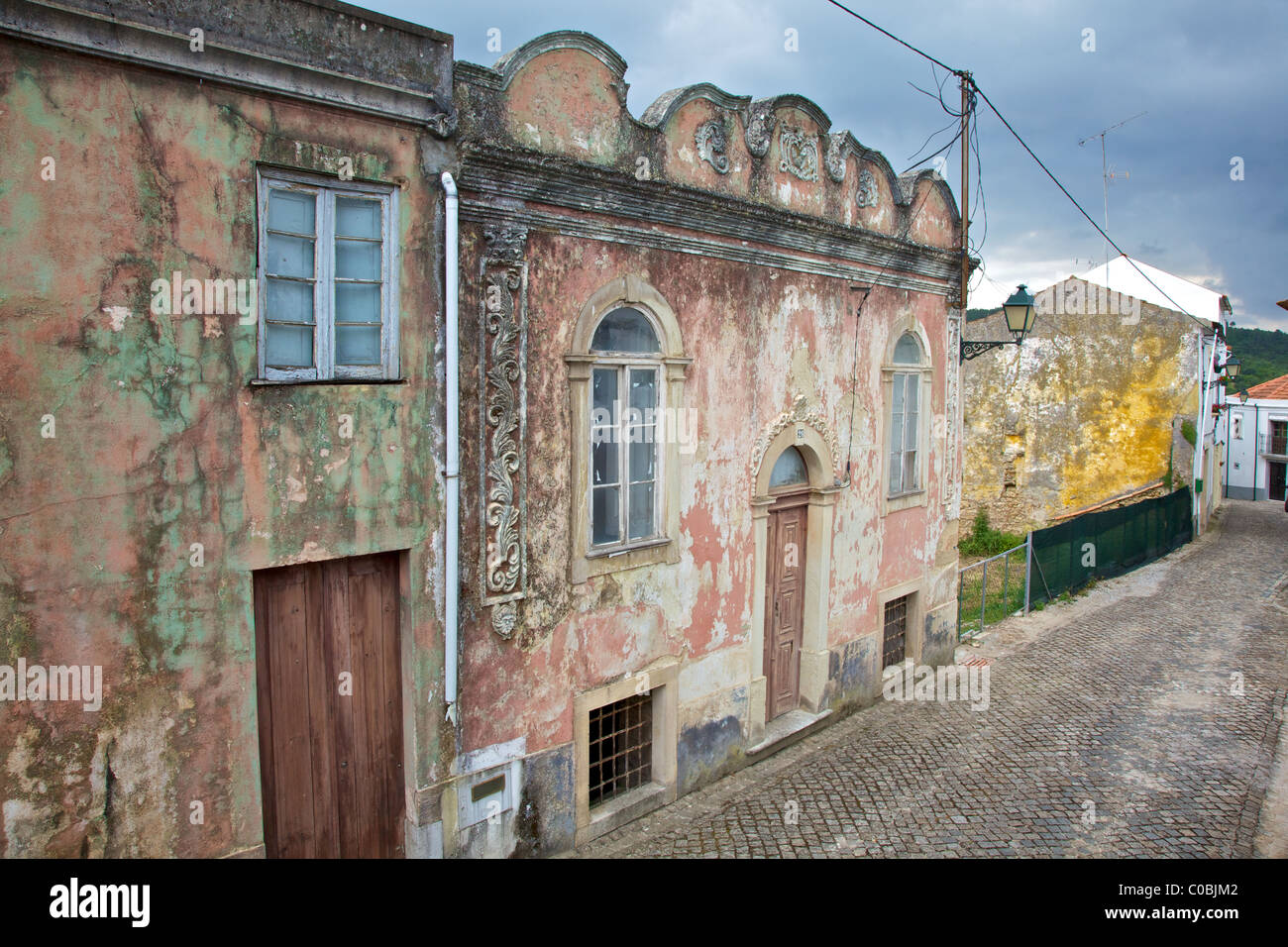 Colorful Villas on a Medieval Cobblestone Street Stock Photo - Alamy