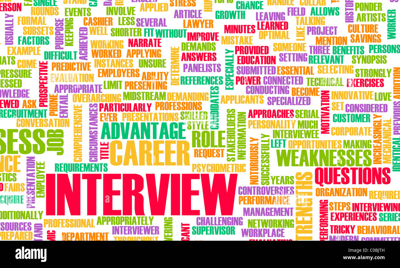 Job Interview Concept with Career Questions Idea Stock Photo - Alamy