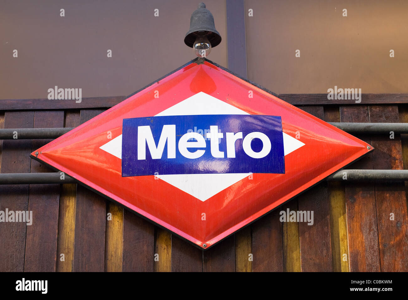 Metro sign in Madrid Stock Photo - Alamy
