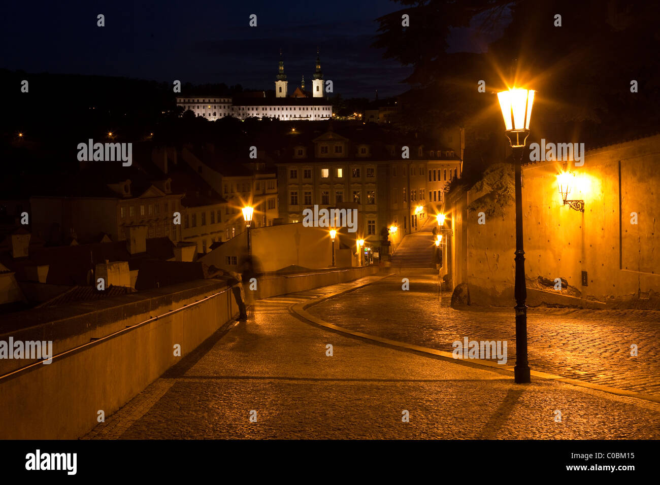 Empty street lit street lights hi-res stock photography and images - Alamy