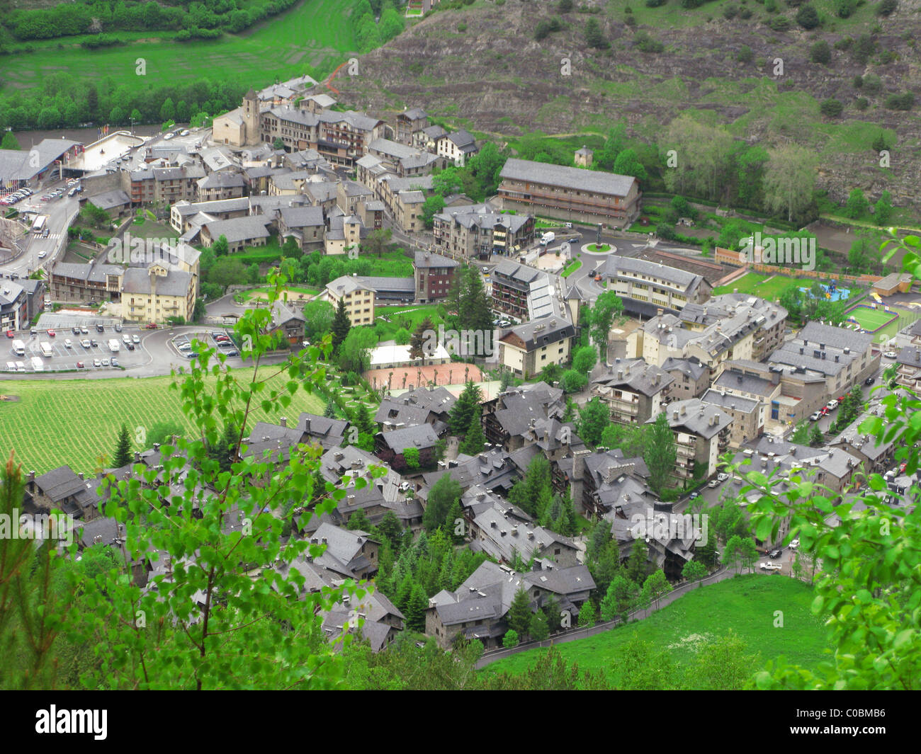 Small town in Pyrenees mountain Stock Photo - Alamy