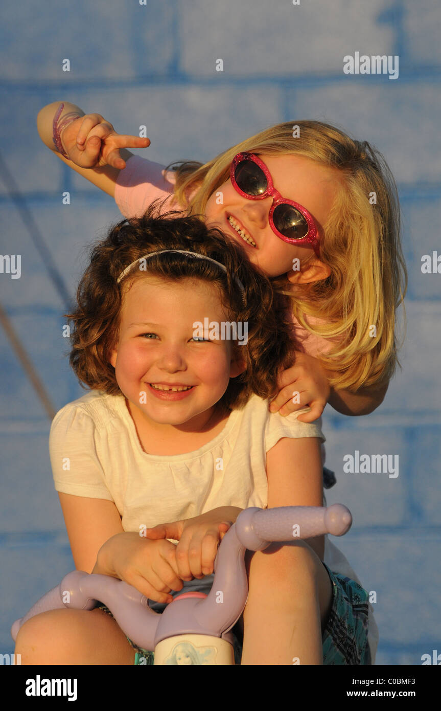 young girls goofing around Stock Photo - Alamy