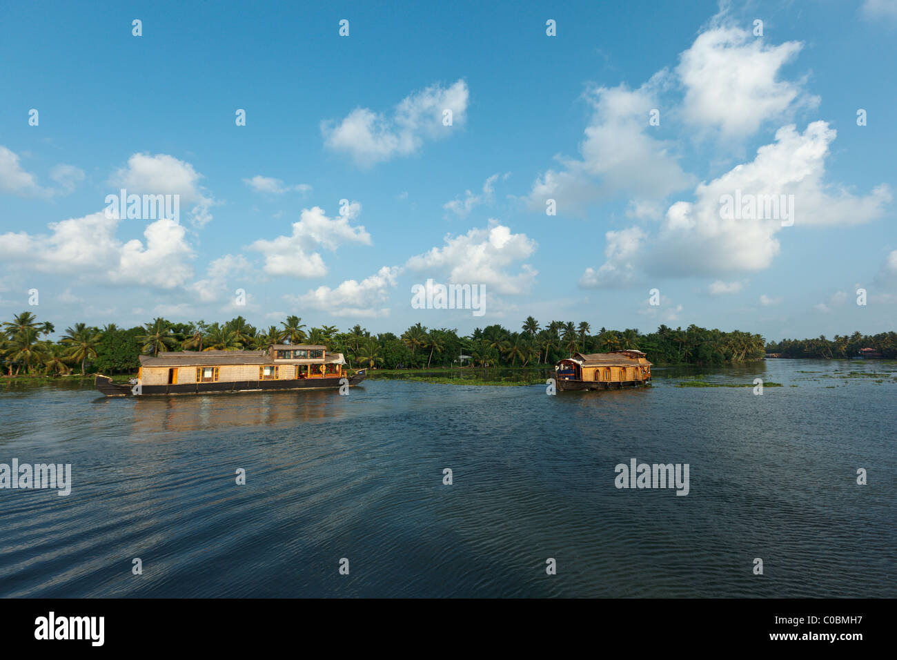 Houseboat on Kerala backwaters Stock Photo - Alamy