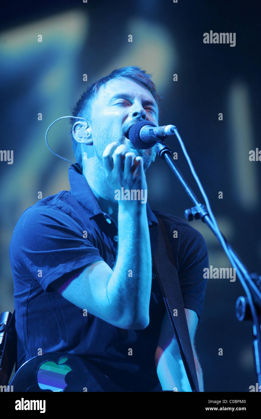 THOM YORKE OF RADIOHEAD PERFORMING LIVE Stock Photo - Alamy