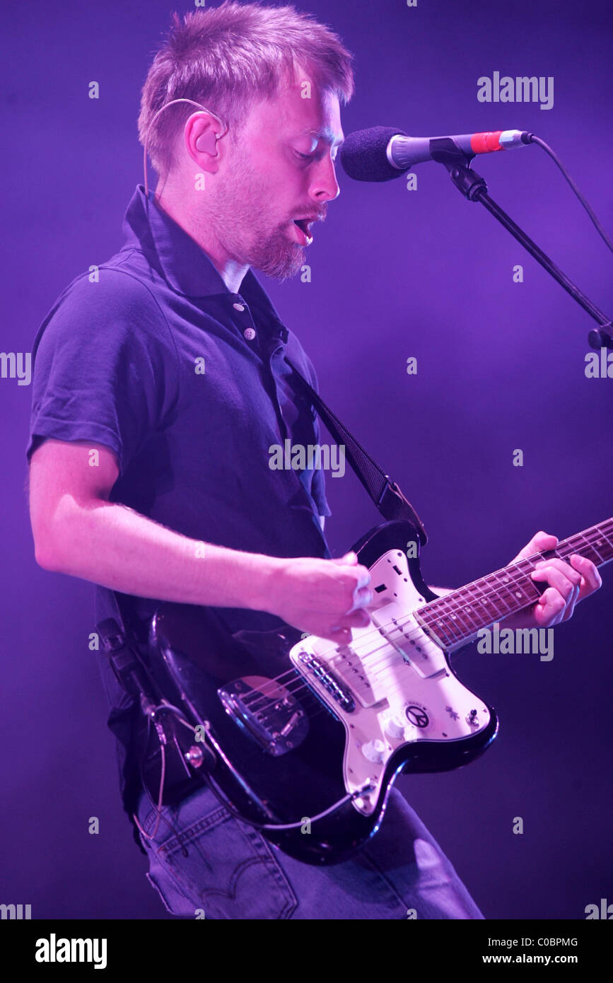 THOM YORKE OF RADIOHEAD PERFORMING LIVE Stock Photo - Alamy