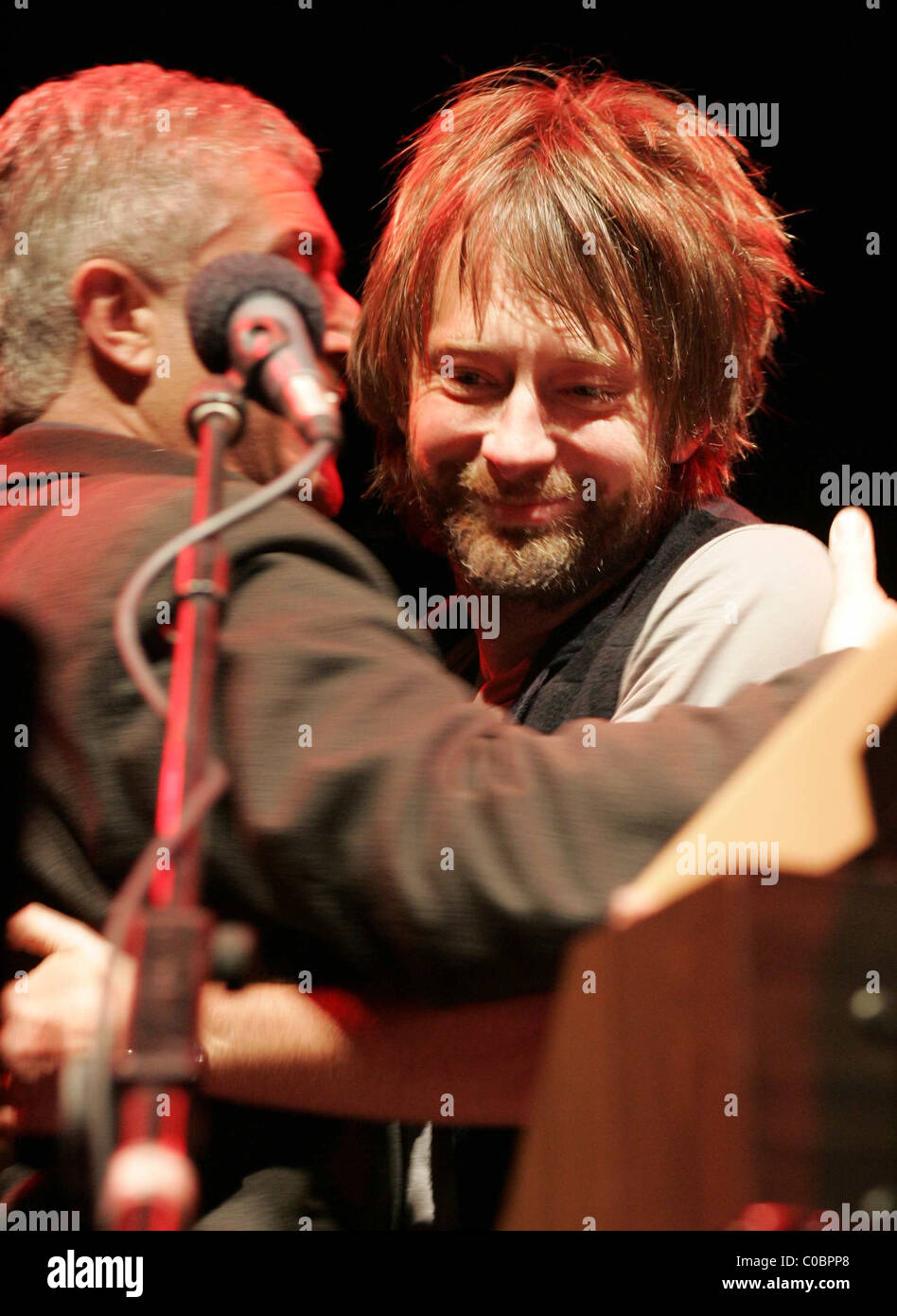 THOM YORKE OF RADIOHEAD PLAYING LIVE Stock Photo - Alamy