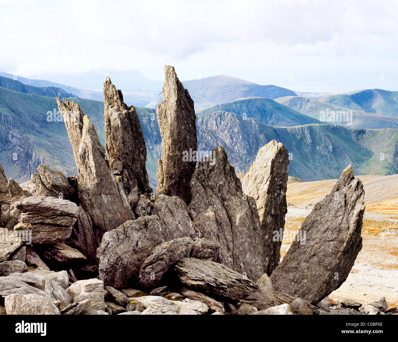 Rock formations on the Glyders. Snowdonia National Park. Wales Stock ...